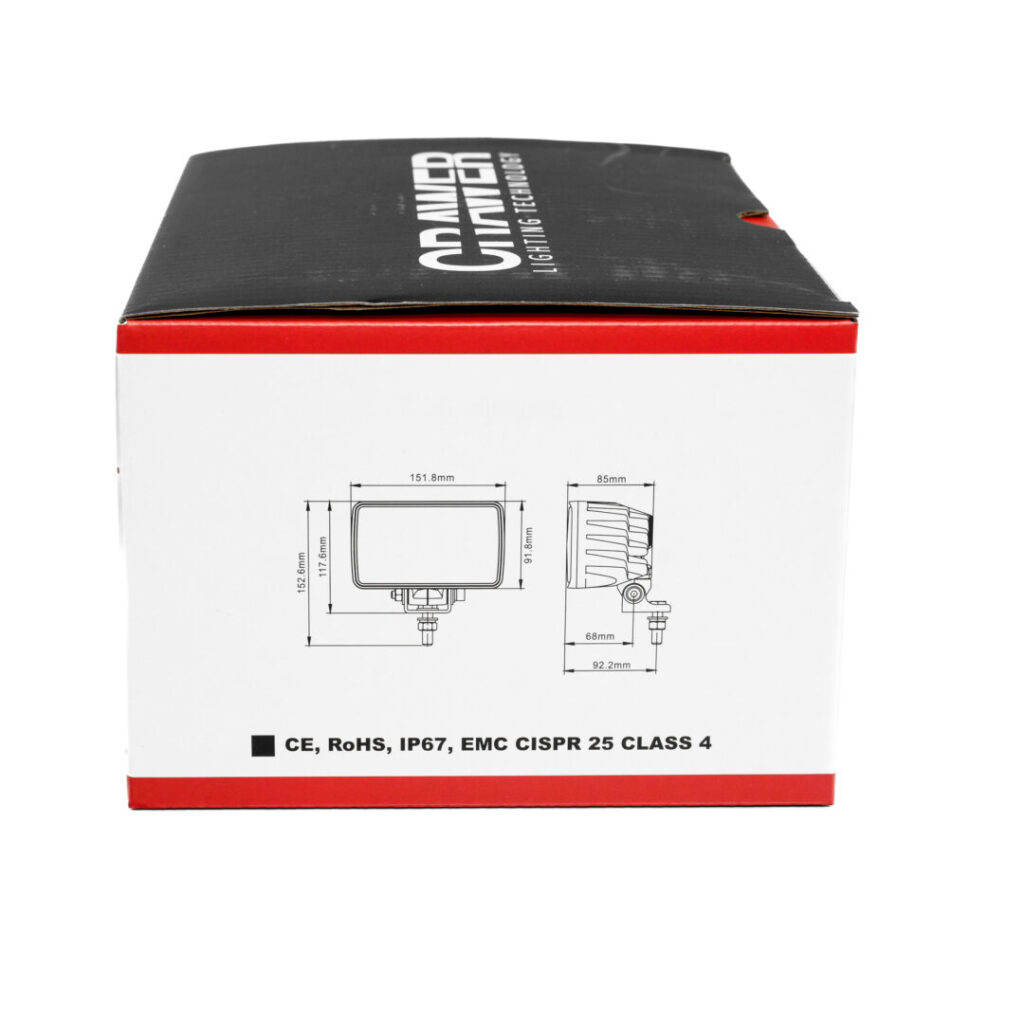 CRAWER LED werklamp 50W rechthoek 60 graden - Ledhandel24.nl